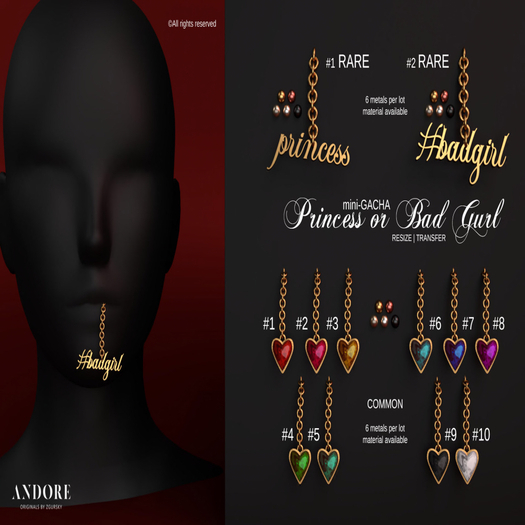 Second Life Marketplace - :ANDORE: - :Gacha: - Princess or BadGirl [8]